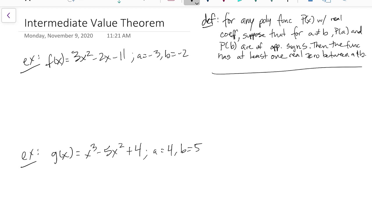 Intermediate value theorem - YouTube