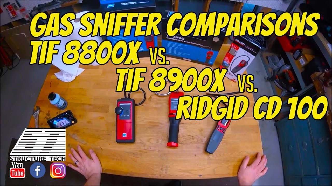 Gas Sniffer Comparisons: TIF 8800X vs TIF 8900 vs RIDGID CD-100, - YouTube