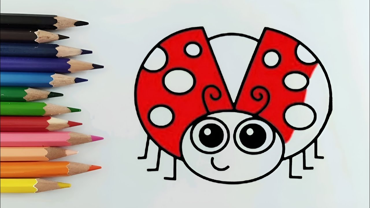 How to draw a ladybug step by step 🐞 / Easy ladybug drawing for kids ...