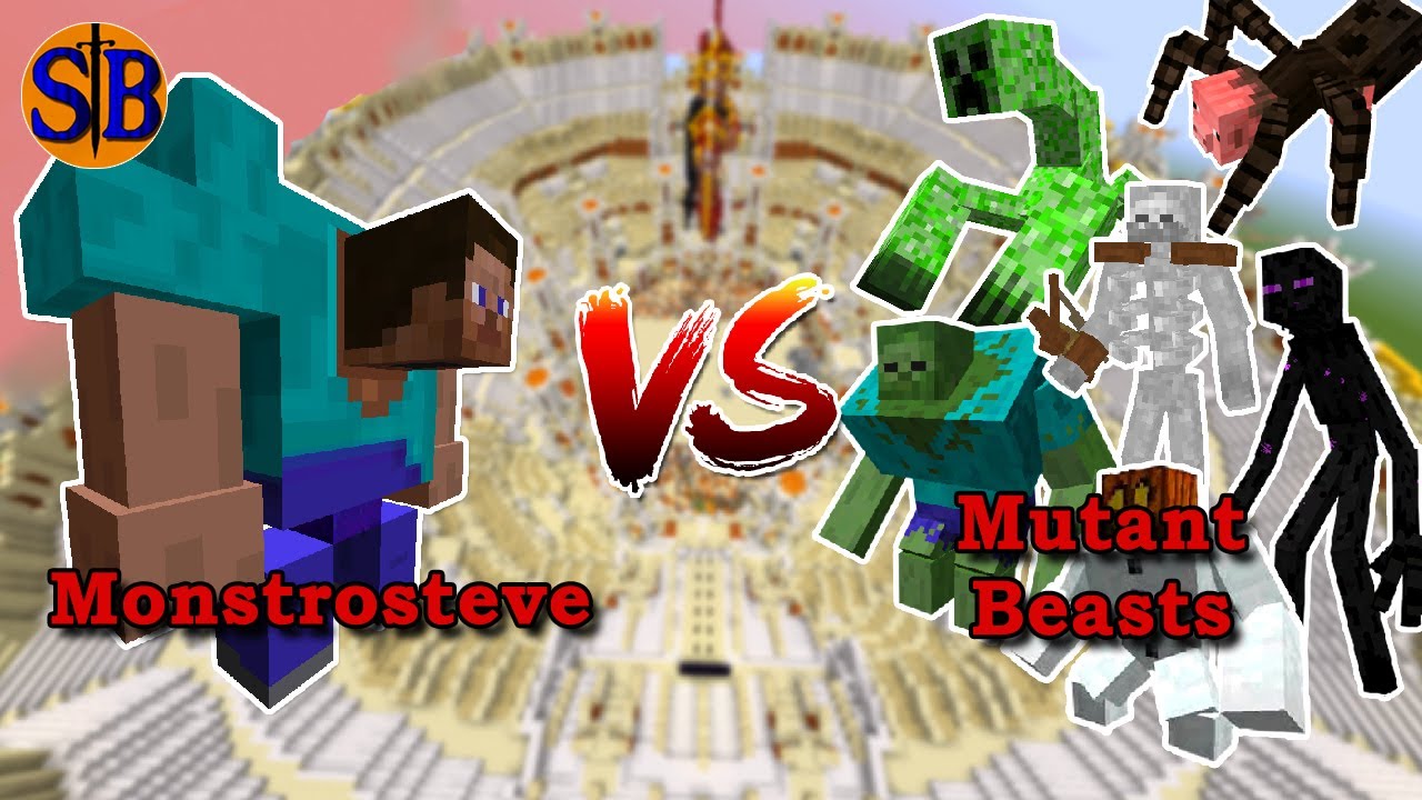 Monstrosteve vs Mutant Beasts | Minecraft Mob Battle - YouTube