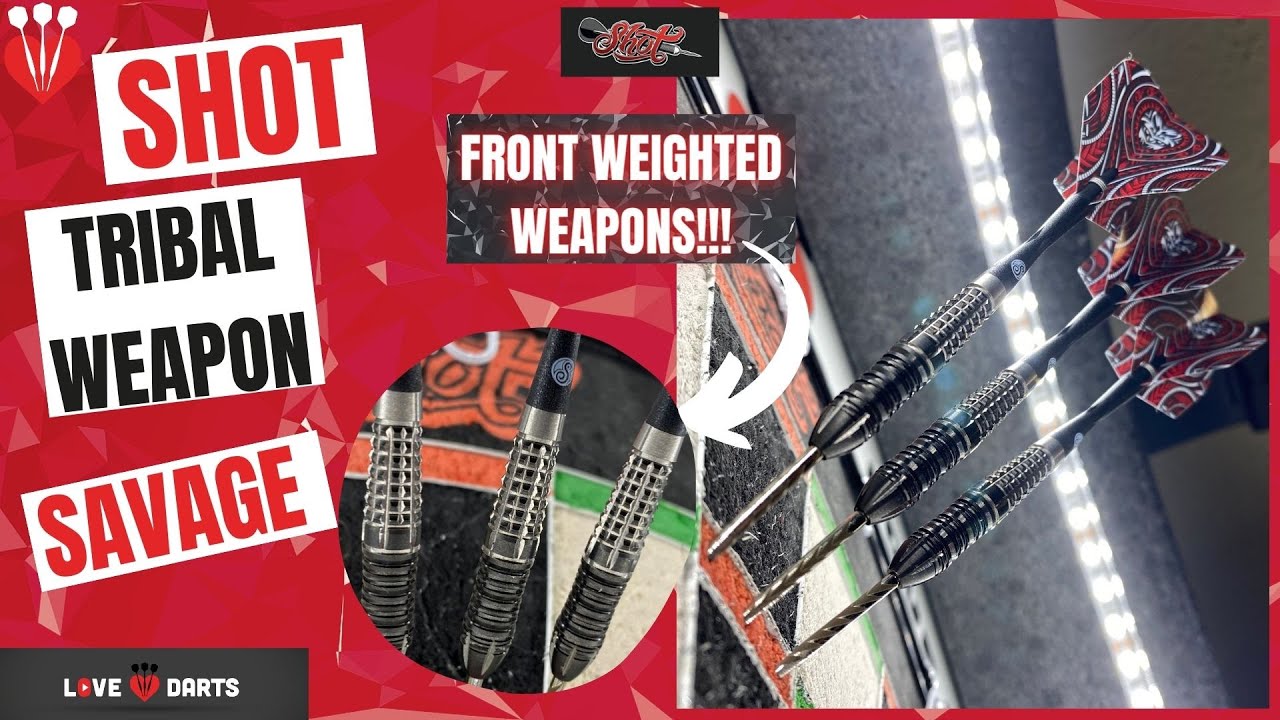 LoveDarts - SHOT Darts - TRIBAL WEAPON - SAVAGE - 23g. Front weighted ...
