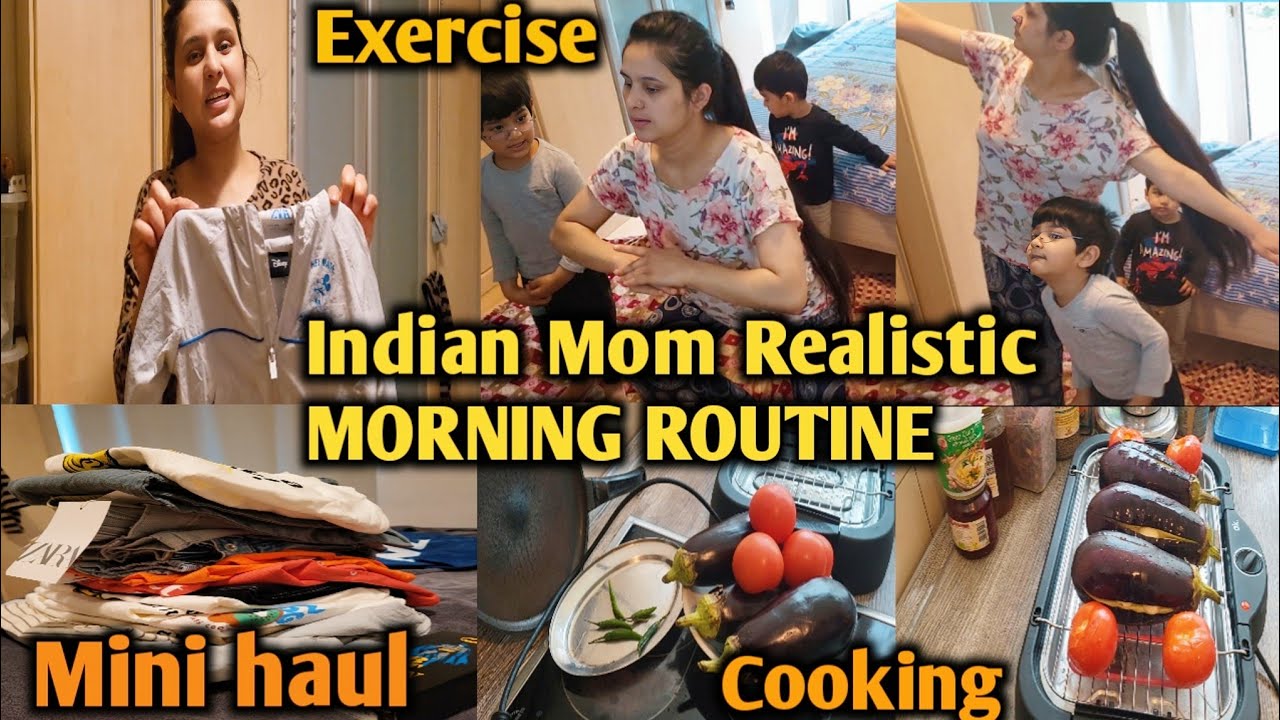 Indian Mom Realistic MORNING ROUTINE with 2kids | Fit and Healthy Daily ...