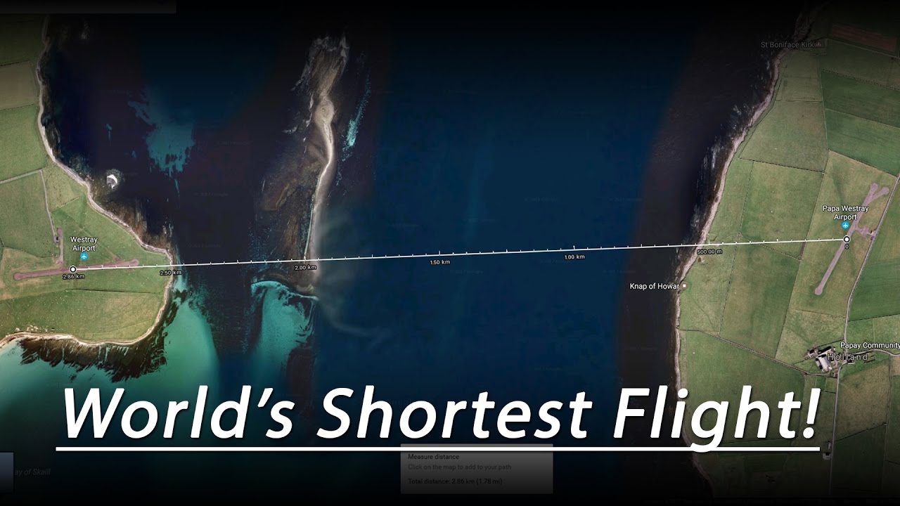 Papa Westray to Westray - World's Shortest Flight! - YouTube