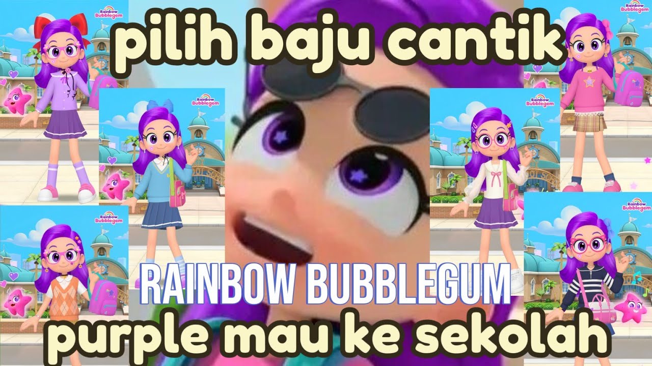 PURPLE PILIH BAJU UNTUK KE SEKOLAH RAINBOW BUBBLEGUM, SEMUANYA CANTIK ‼️ - YouTube