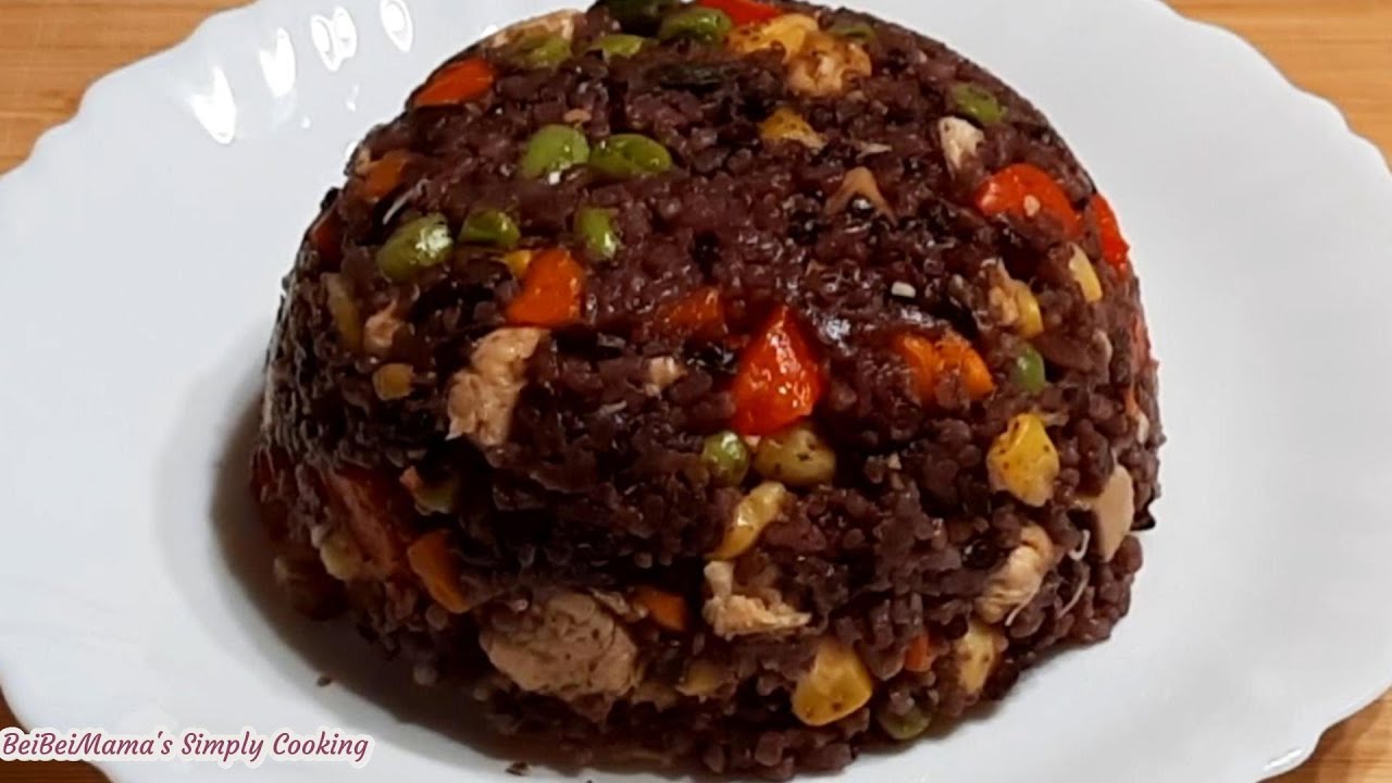 How To Fry Chicken Black Rice| 炒鸡肉黑米饭| Easy Delicious Chinese Style ...