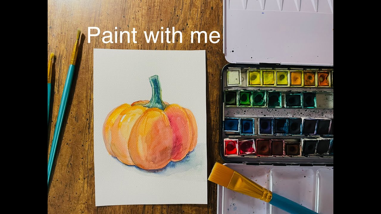 How to paint a watercolor pumpkin. Watercolor pumpkin painting tutorial ...