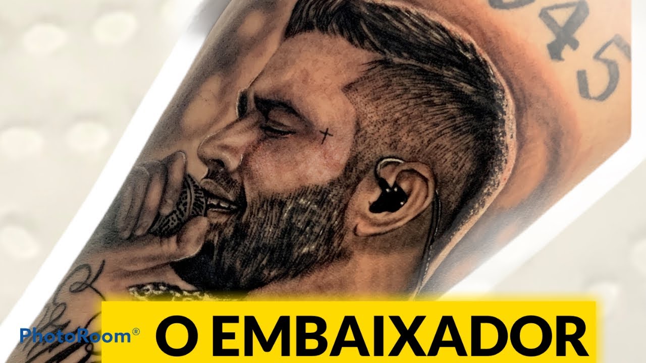 ☑️ Rosto Tattoo do Embaixador Gusttavo Lima,Feita em um grande fã (By ...