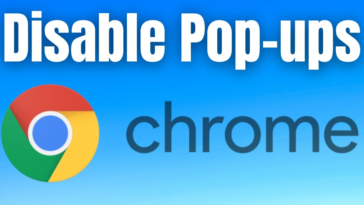 How To Disable Pop Ups In Google Chrome - YouTube
