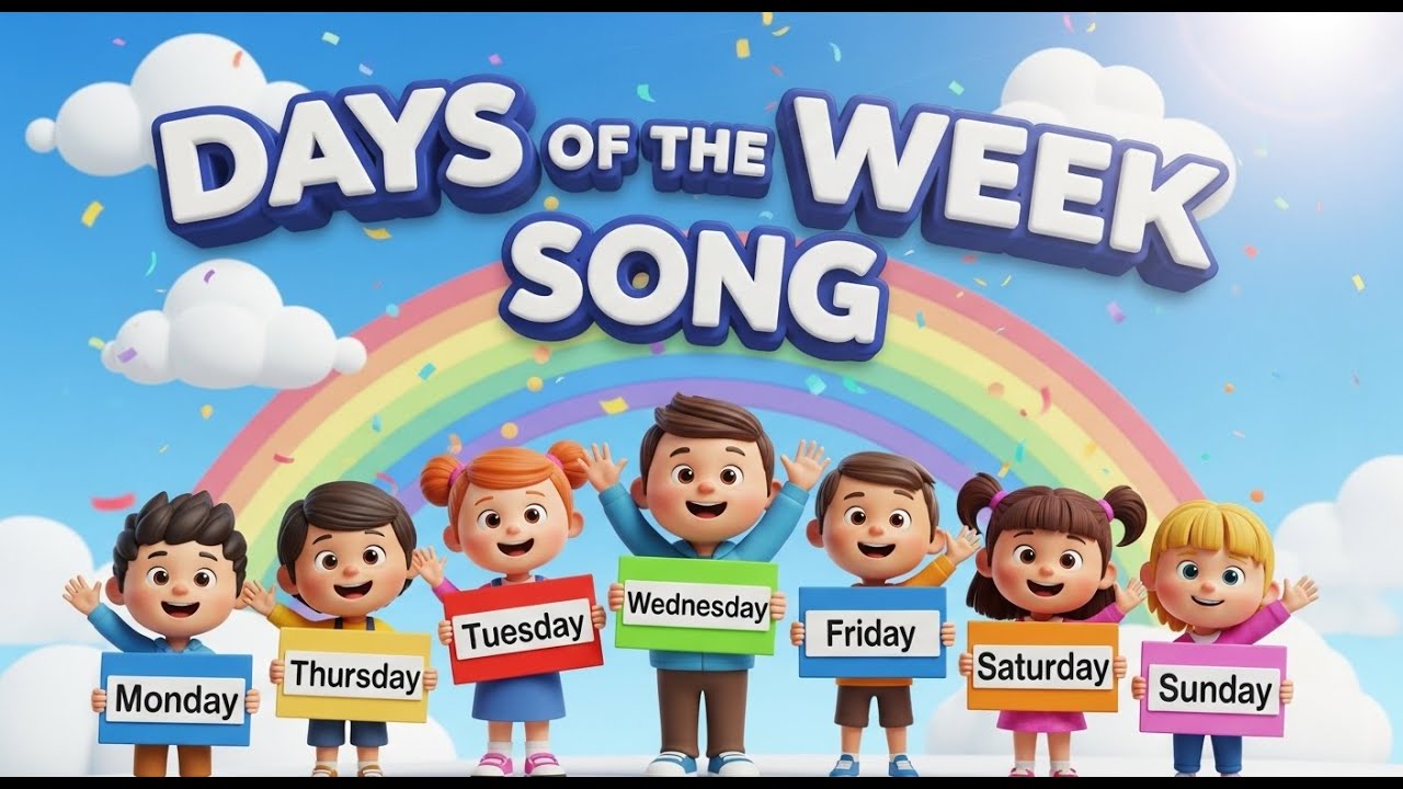 Days of the Week Song | Kids Learning Rhyme 🌈 | Monday to Sunday Fun ...