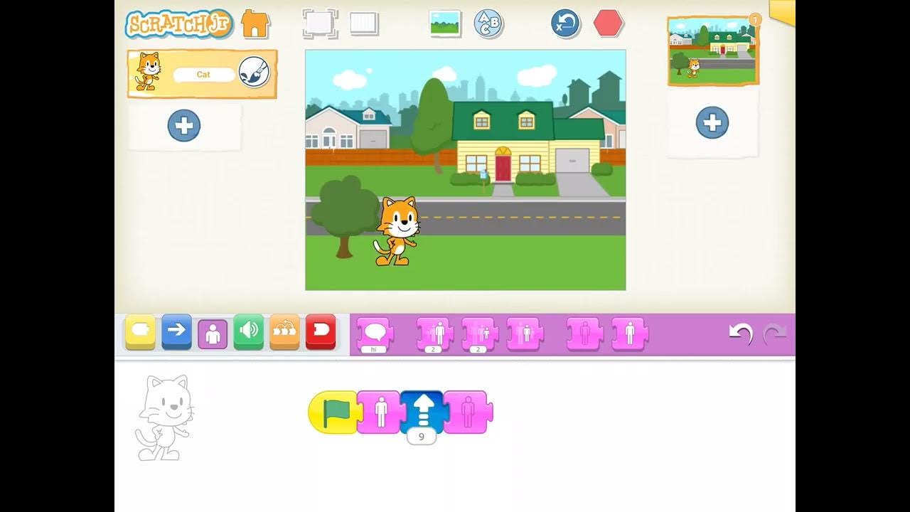 Scratch cat jr vanishes away - YouTube