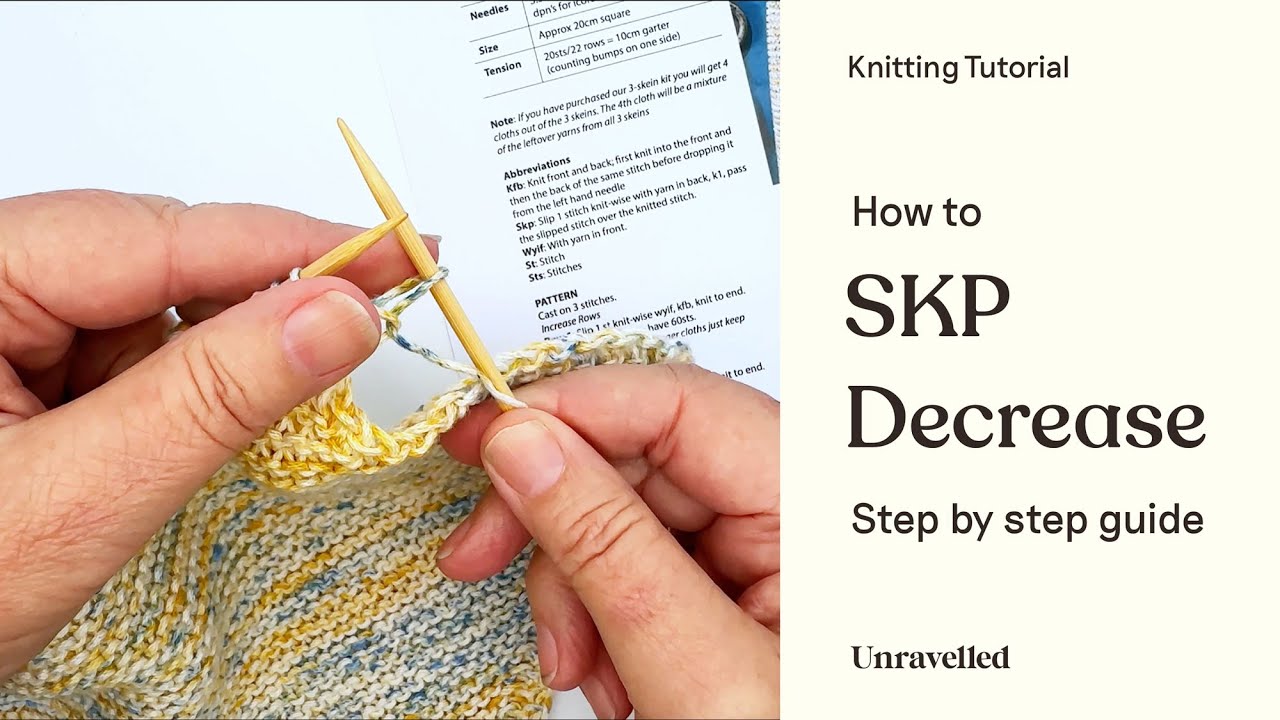 Knitting Tutorial - SKP Decreases Ripple Wash Cloth - YouTube