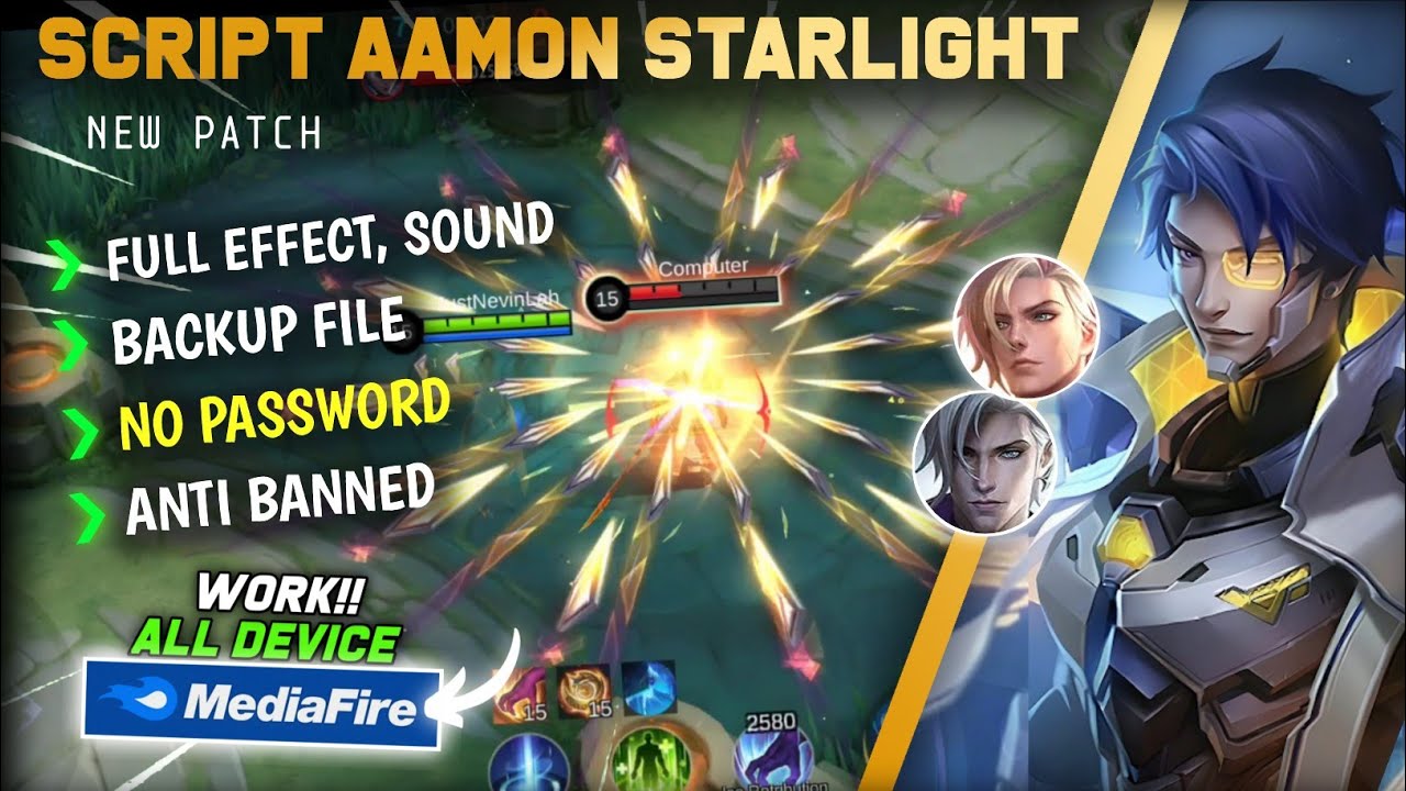 Script Skin Aamon Starlight Terbaru || No Password || Full Effect Voice ...