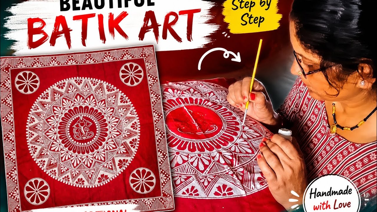 Amazing Handmade Batik Art on Cloth | Traditional Design Making Step by ...