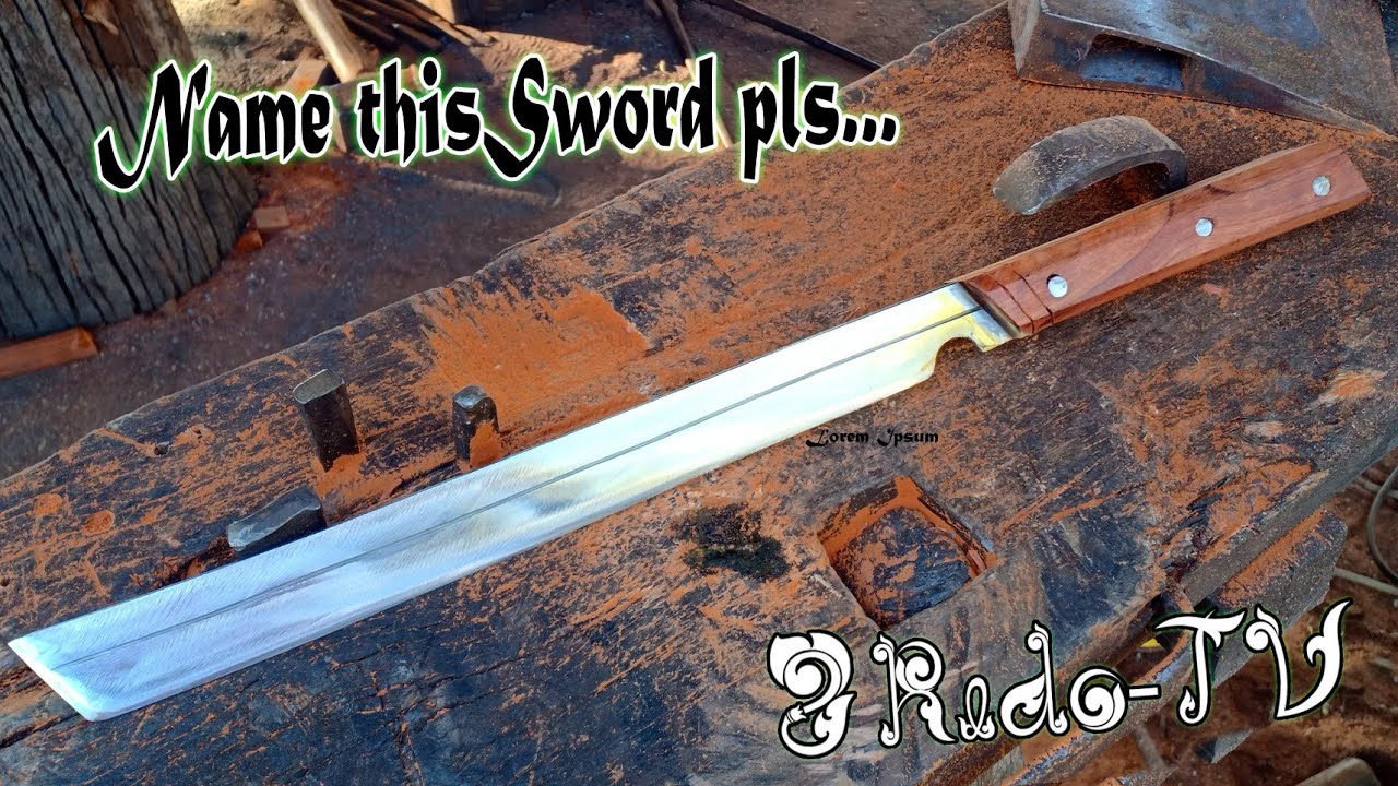 Forging an Amazing Sword out of Rusted Rebar Steel by our Village ...