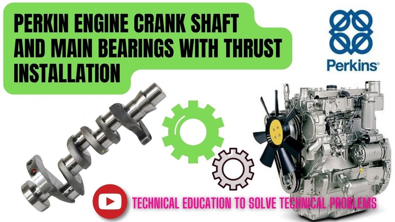 Perkins UK 3 cylinder diesel engine crank shaft and main bearings with ...