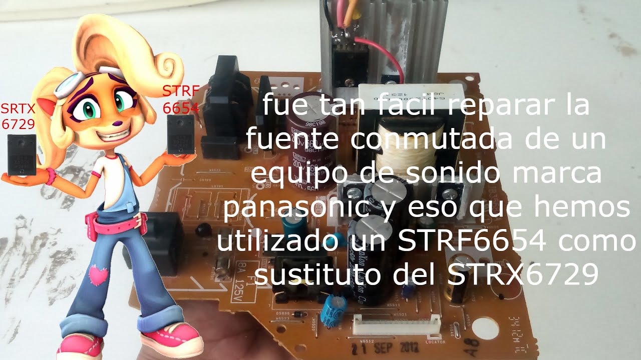 reparación de una fuente de un equipo de sonido Panasonic, reemplazo ...