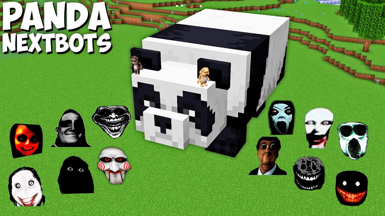 SURVIVAL SECRET GIANT PANDA BASE in Minecraft - JEFF THE KILLER and ...