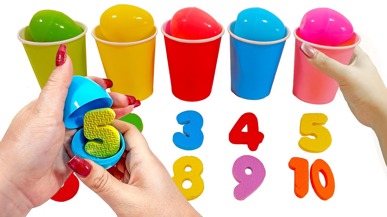 Fun number play and colors play with various toys - YouTube