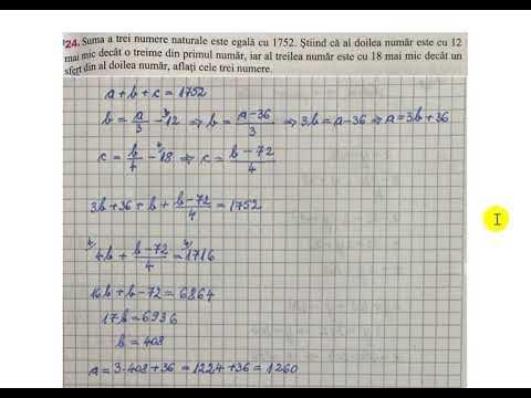 Suma a trei numere naturale este egala cu 1752. Stiind ca al doilea ...