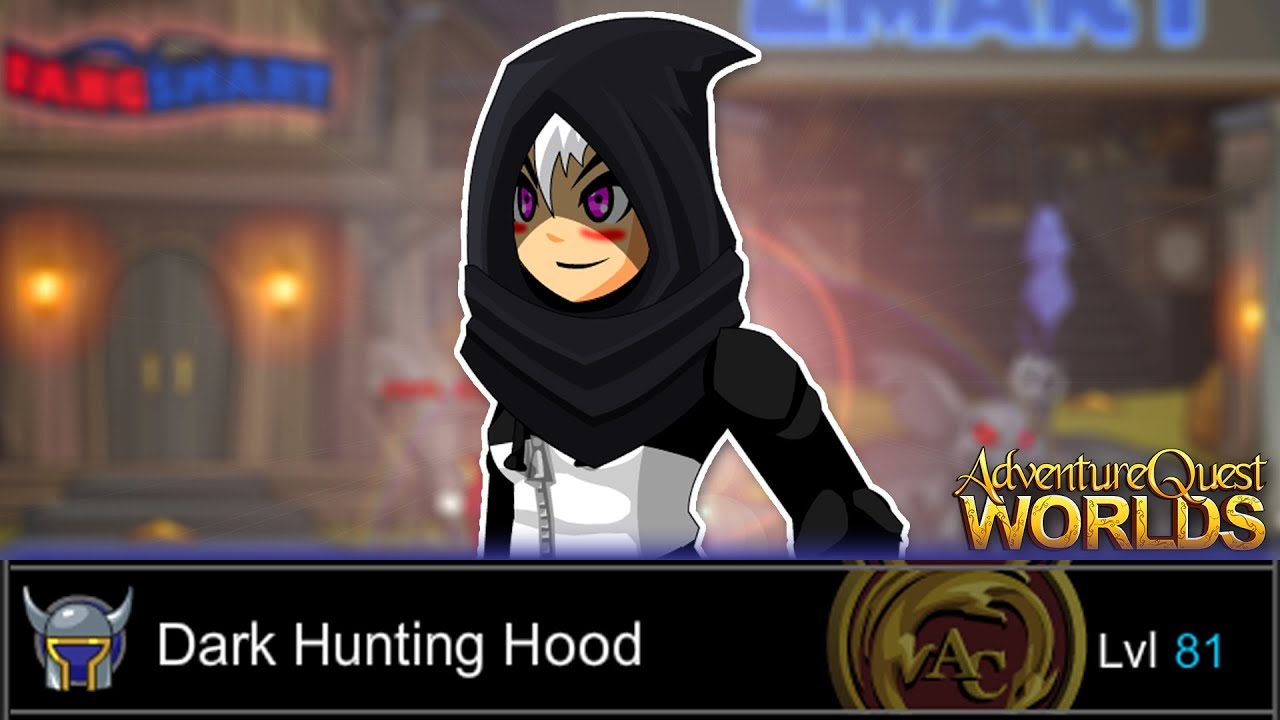 How to get DARK HUNTING HOOD AQW AdventureQuest Worlds - YouTube