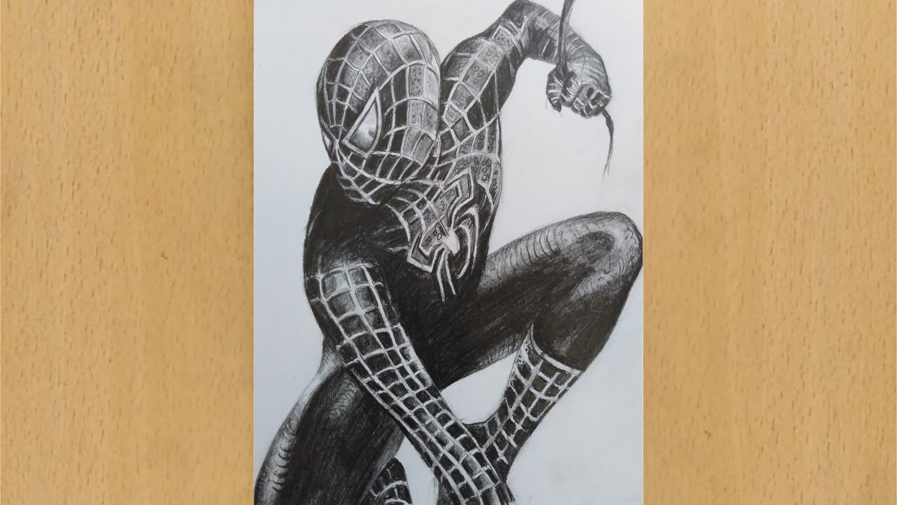 Siyah örümcek Adam Kalem çizimleri