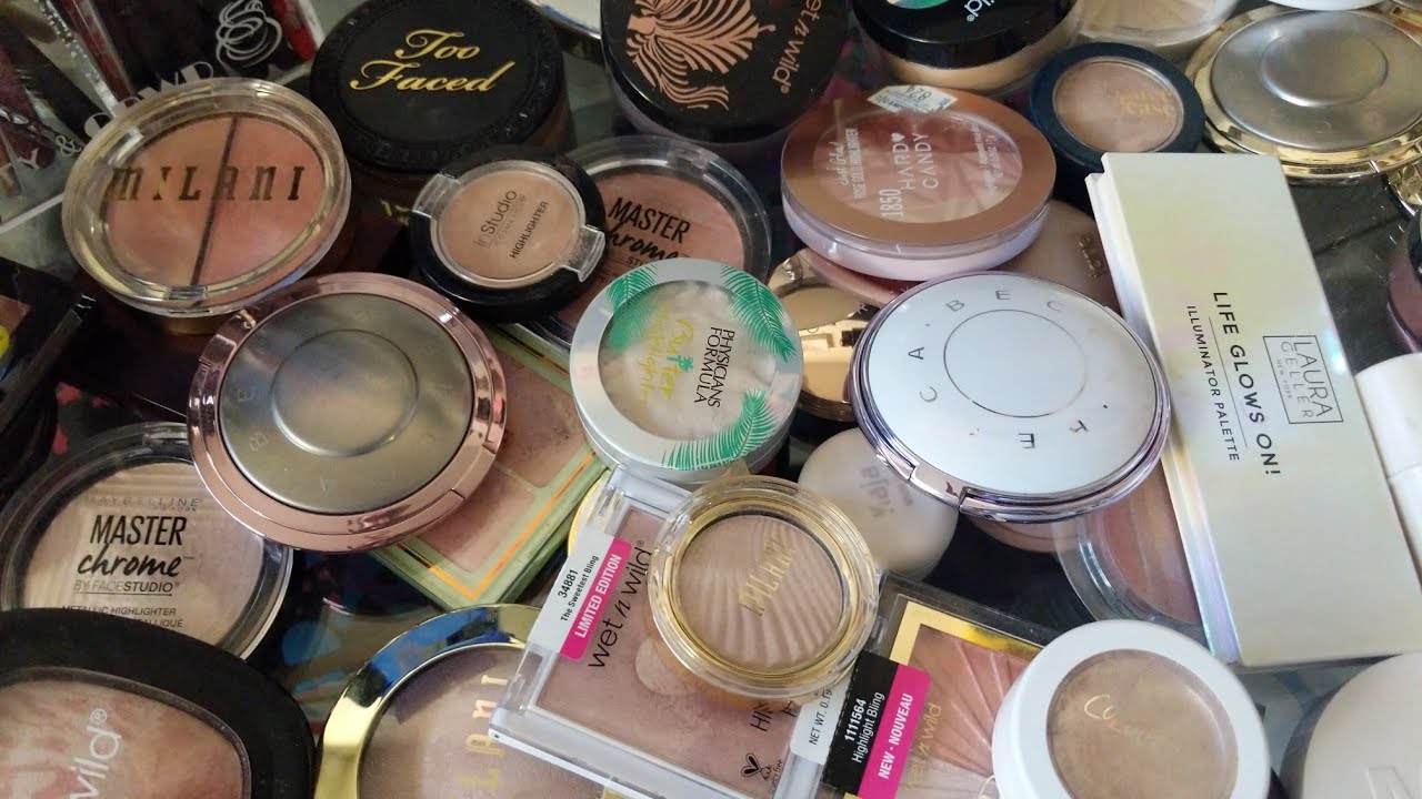 HIGHLIGHTER COLLECTION + Swatches! (hot mess edition) // MAKEUP ...