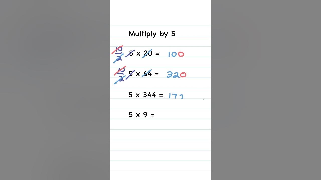 Multiply by 5 #math #mathtrick #tips #mathematics - YouTube