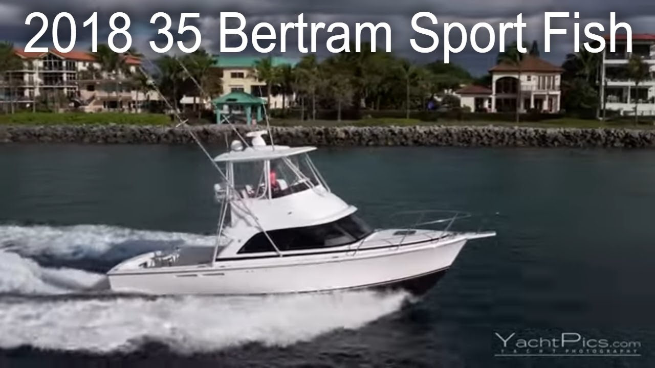 35 Bertram Sport Fish "Ace" running drone video - YouTube