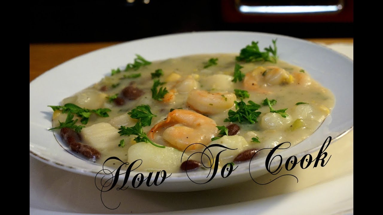 HOW TO MAKE SCALLOP & SHRIMP SOUP STEW CHOWDER SMOTHERED RECIPE 2017 ...