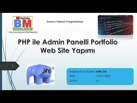 1 - PHP ile Admin Panelli Portfolio Web Site Yapımı - YouTube