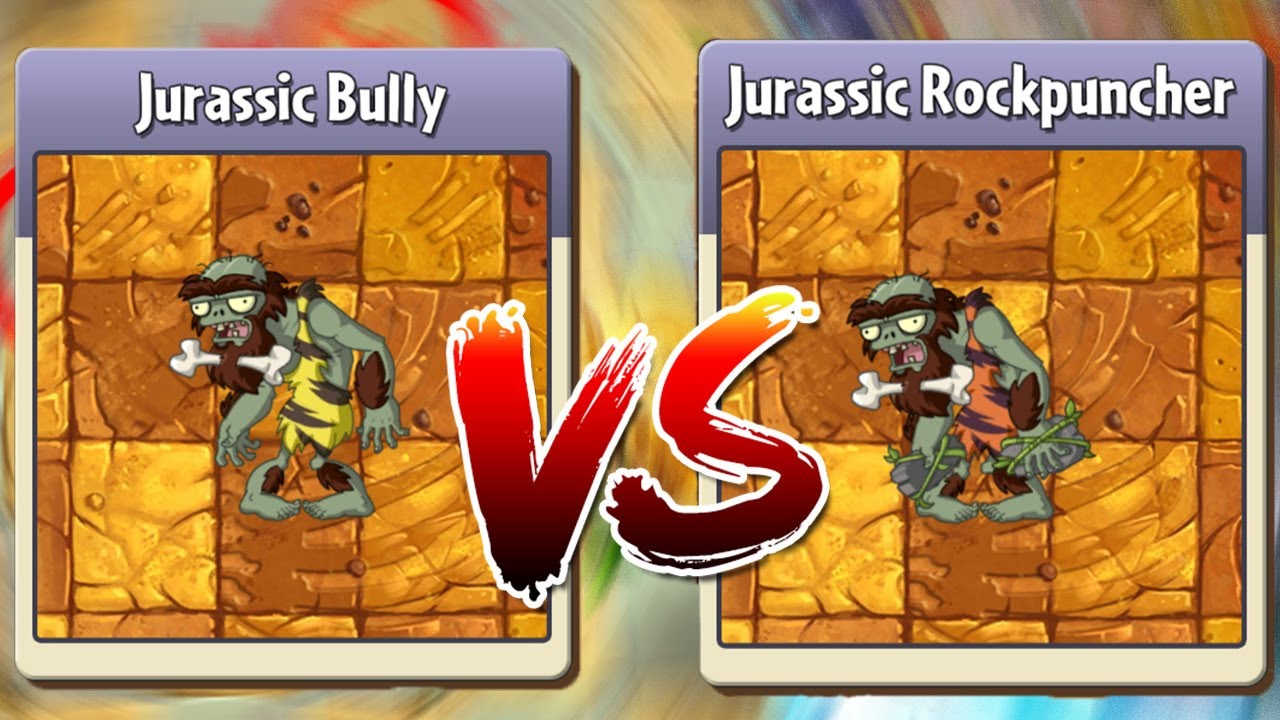 Jurassic Bully vs Veteran Jurassic Rock Puncher - Plants vs Zombies 2 ...