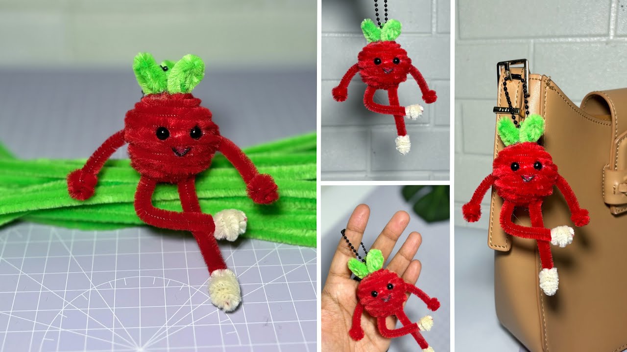 Fuzzy Wire Craft - How To Make Pipe Cleaner Keychain Easy - YouTube
