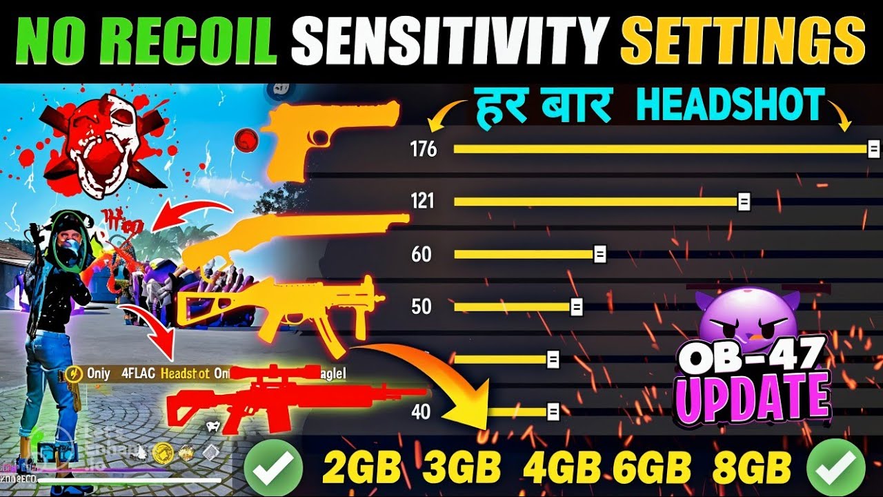 OB47 Best Sensitivity for Headshots Dominate Like a Pro! SECRET 200 ...