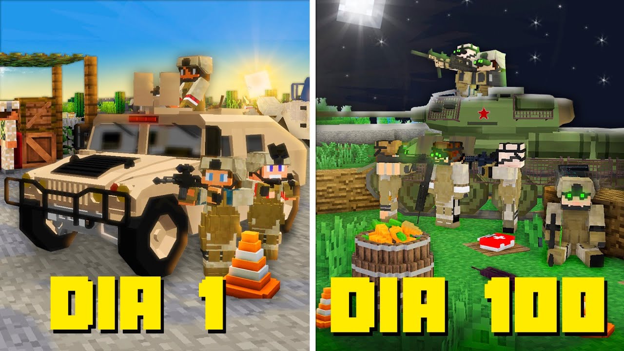 SOBREVIVI 100 DIAS COMO SOLDADO na GUERRA - MINECRAFT O FILME - YouTube