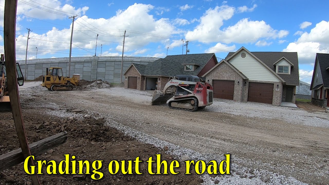 Grading The Road For The Concrete Crew - YouTube
