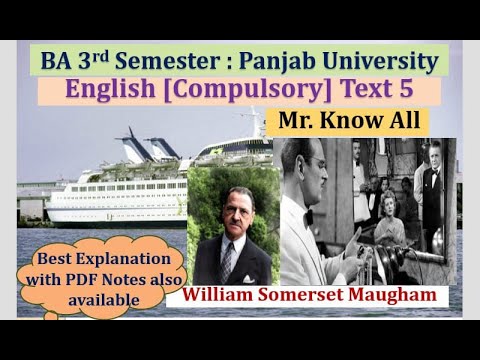 Mr. Know All by William Somerset Maugham #summary #mrknowall #english # ...