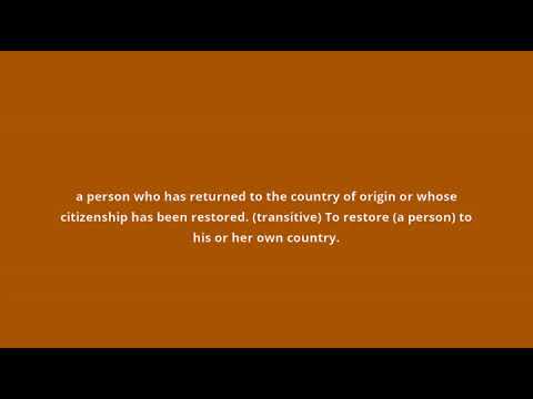 what is the meaning of repatriate - YouTube