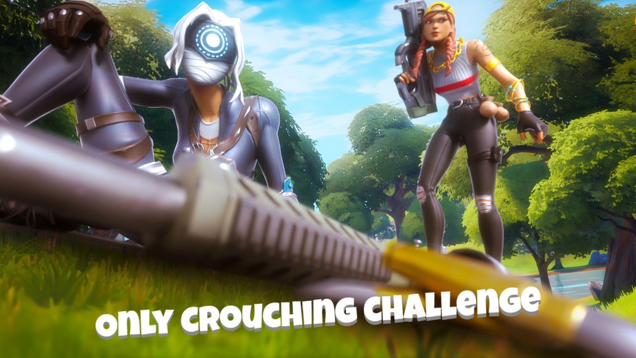 Only CROUCHING challenge in Fortnite! - YouTube