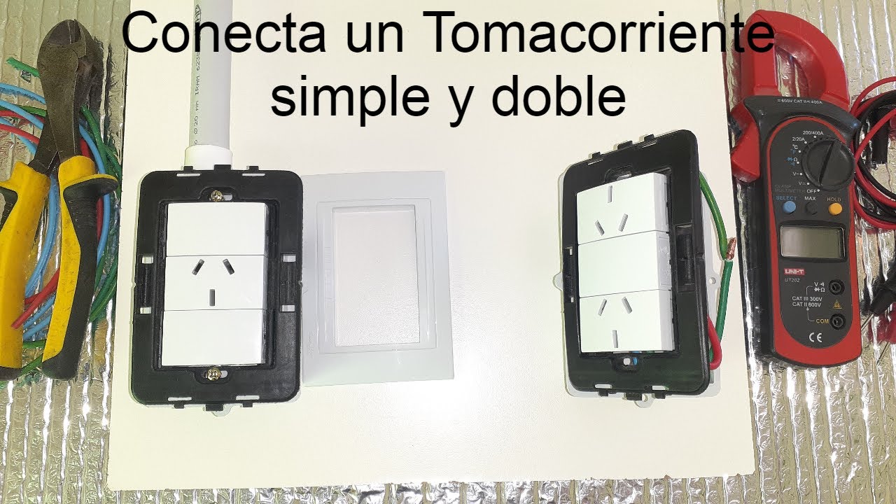 Cómo conectar un tomacorriente simple y doble - YouTube