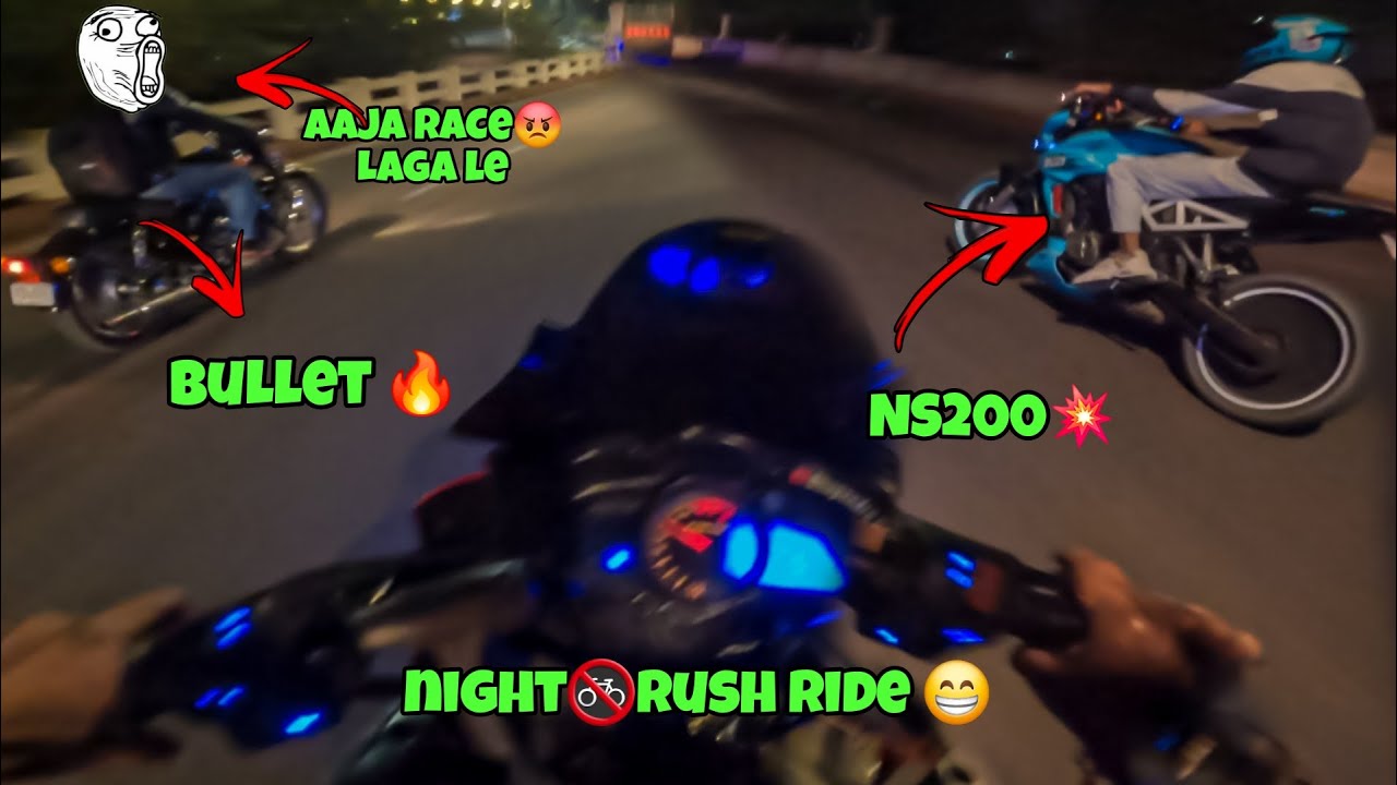 Night Rush Ride with NS200 and Bullet | Last vlog of 2024 | NS vs Bullet - YouTube