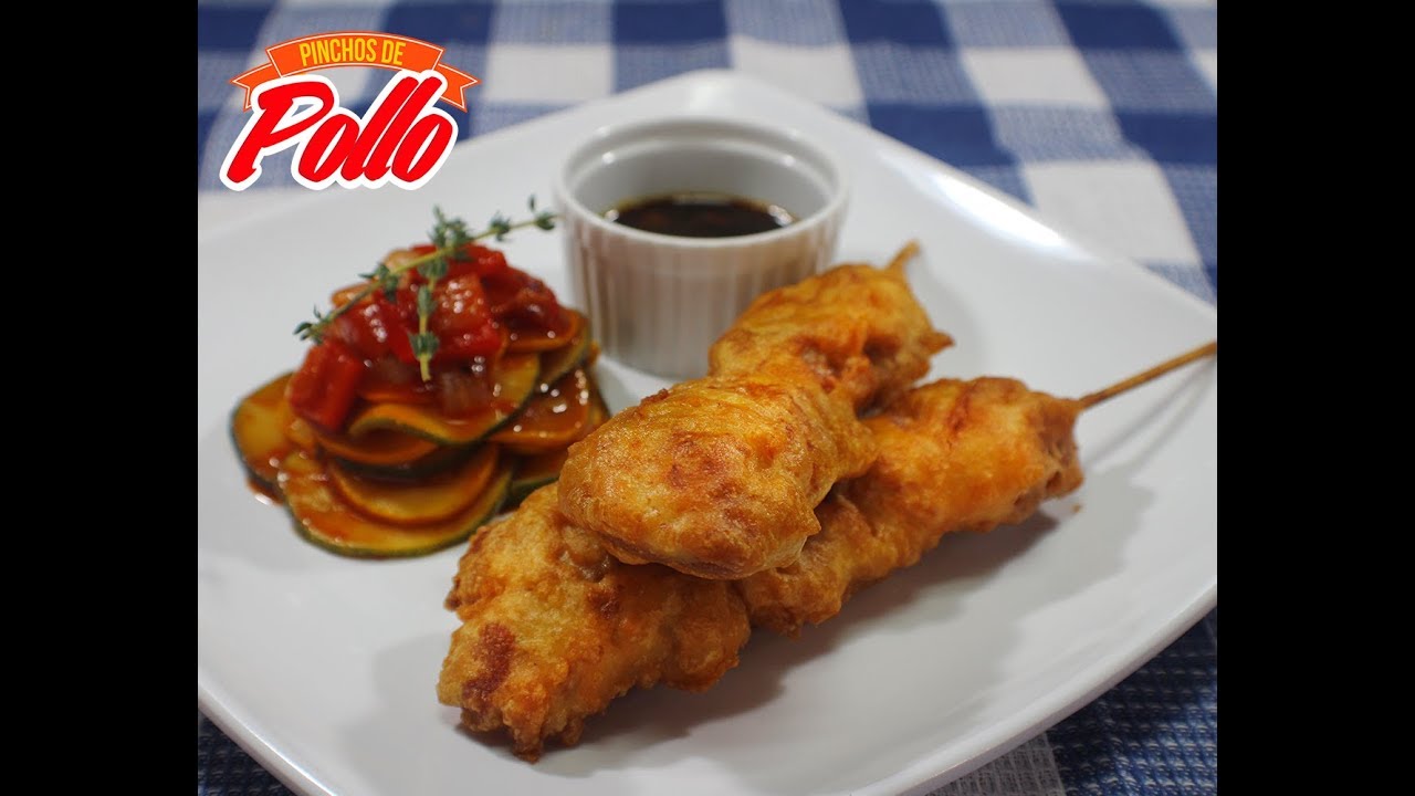 Pinchos Pollo Andino apanados - YouTube