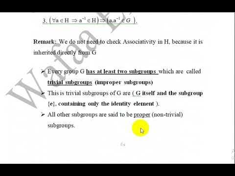 (Definition of Subgroup, Trivial and Non-Trivial Subgroups (Group Theory - YouTube
