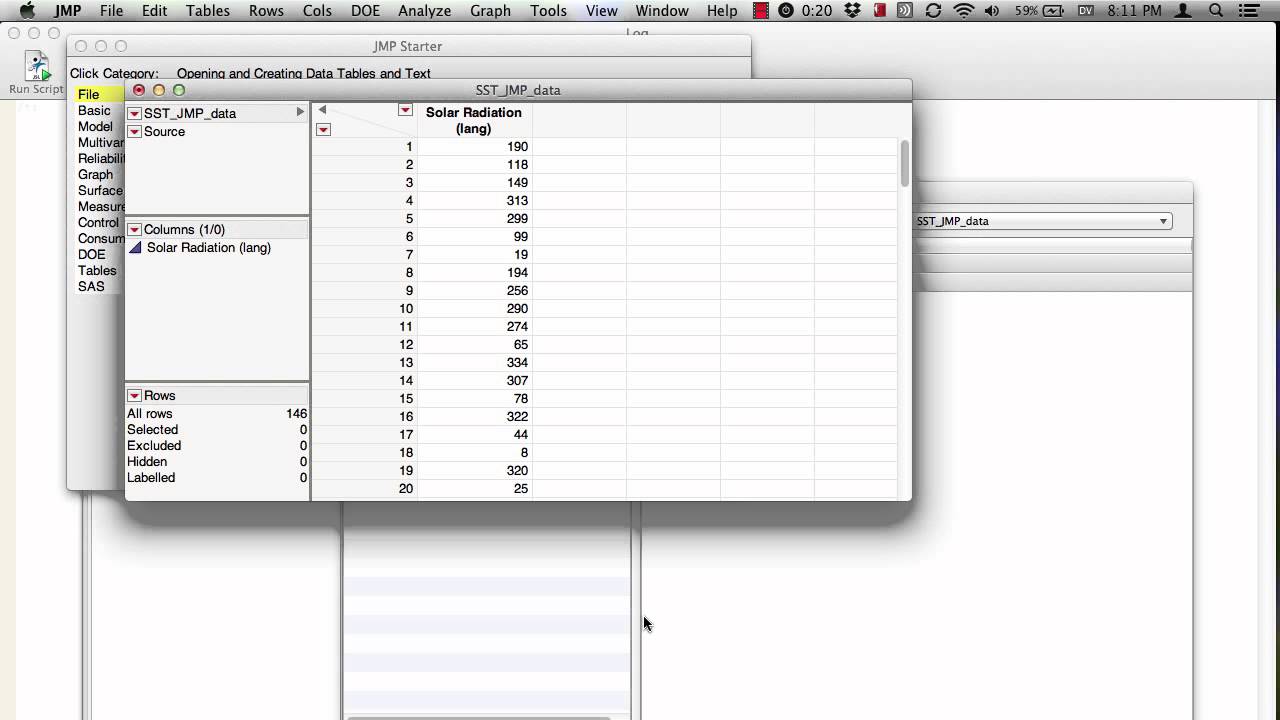 Summary Statistics With Jmp Youtube