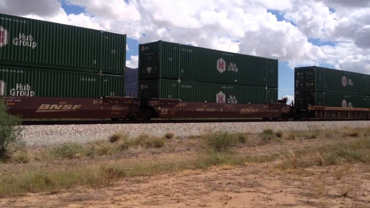 Union Pacific 7519 leads an auto rack / Intermodal with Ex-UP SD9043MAC ...