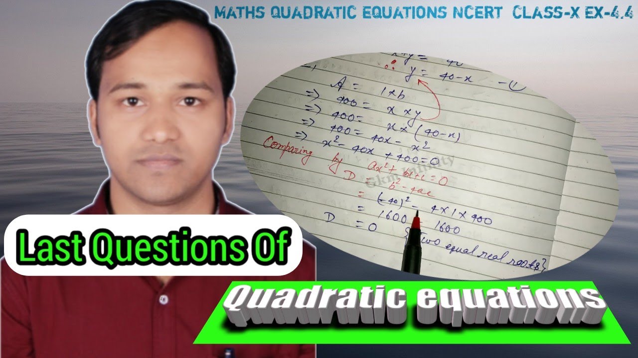 Maths Quadratic Equations Ncert Class-X Exercise-4.4 ,Q5 Design a ...