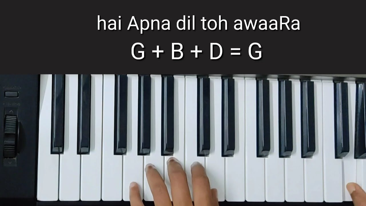 Hai Apna Dil To Awara Tutorial(Chords+Melody) | Solva Saal | Keyboard ...