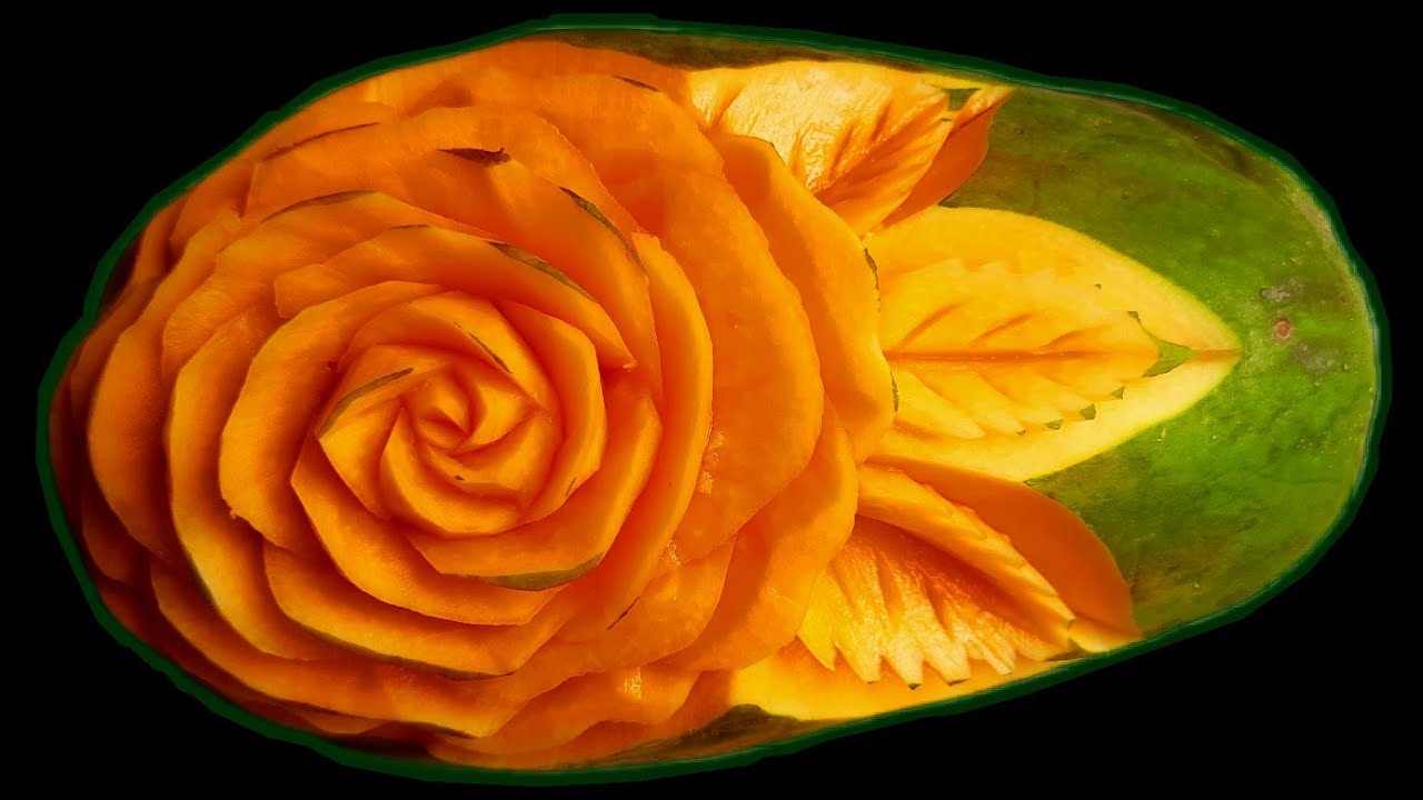 #ThaiCarving #PapayaCarving| পেপে কার্ভিং । Easy Papaya Carving ...