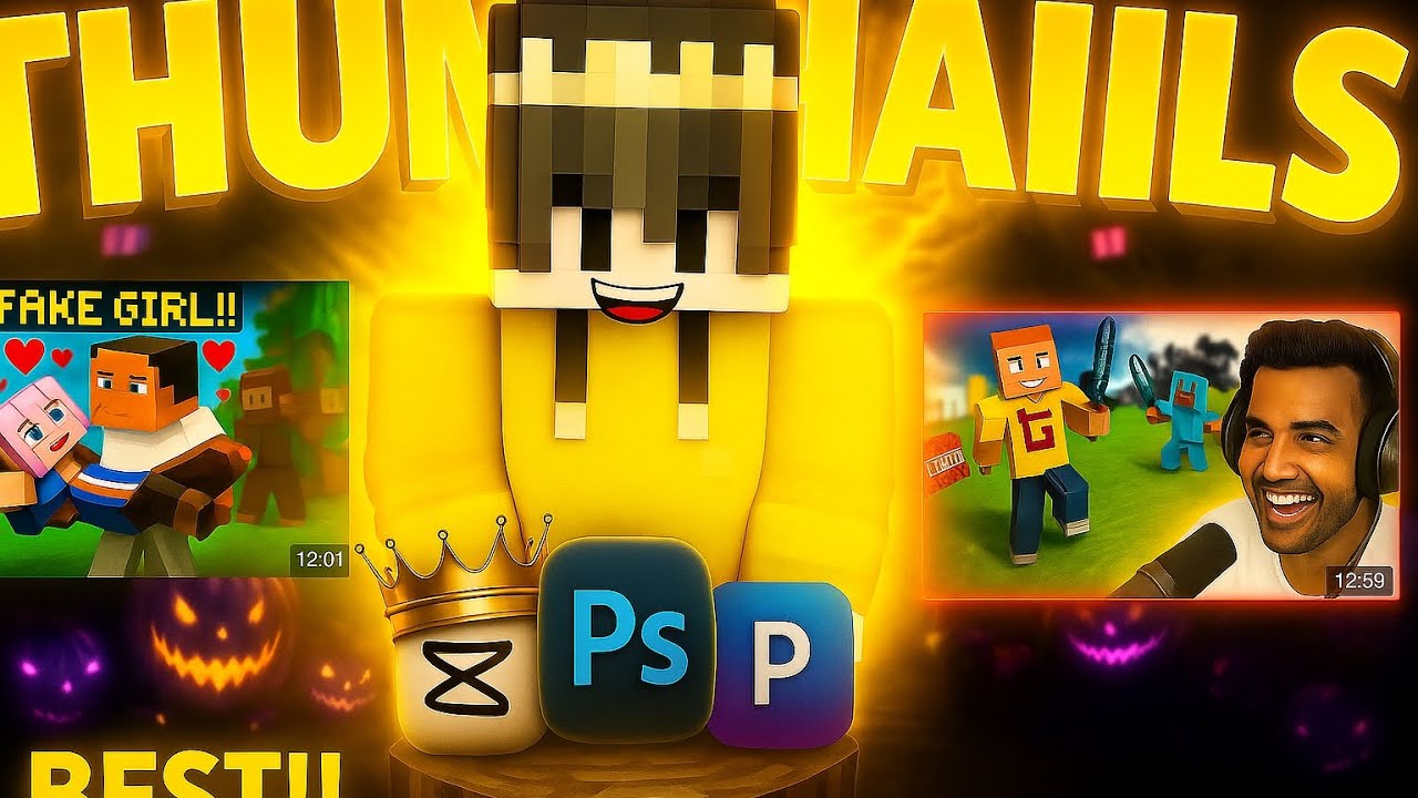 🔥How to make Minecraft Thumbnail like a pro 😱l Easy - YouTube