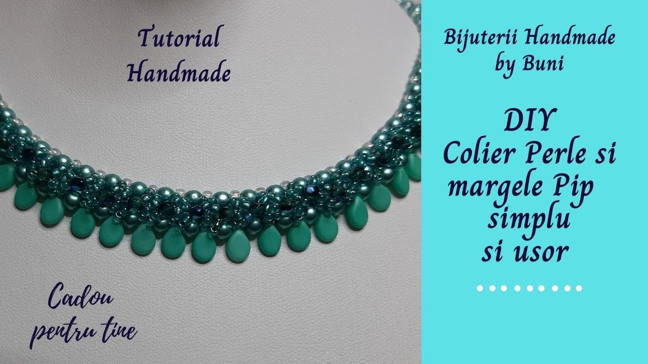 Tutorial Colier cu Perle și margele Pip/ beaded necklace with pearls ...