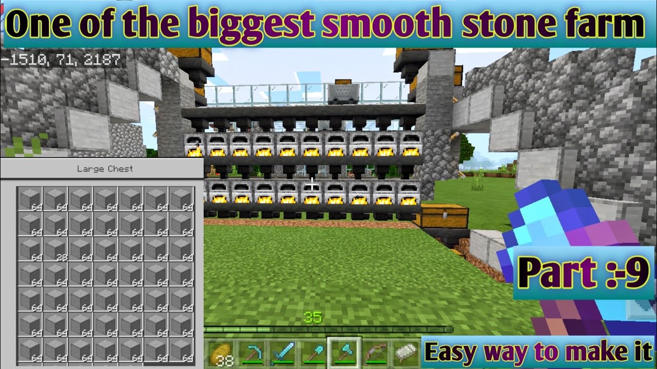 Easy to make smooth stone farm one of the biggest smooth stone farm😮 1. ...